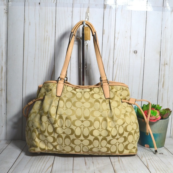 Bags | Coach F2851 Drawstring Signature Carryall Bag | Poshmark